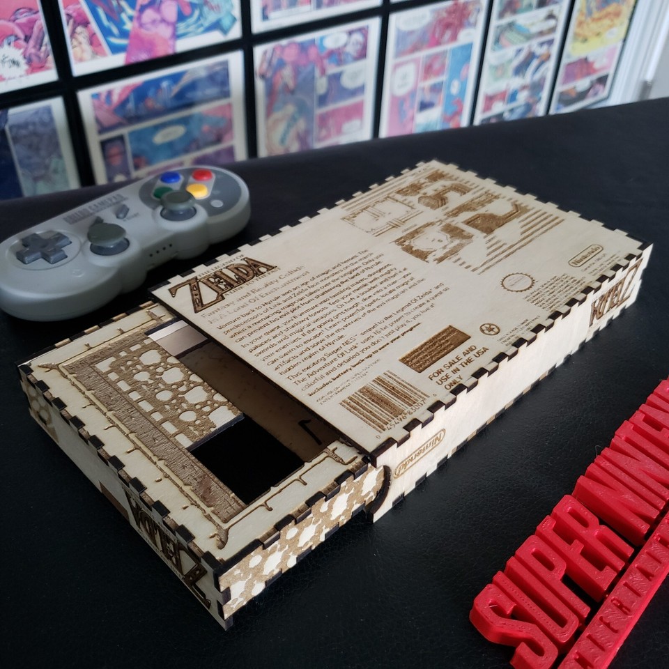 Super Nintendo Video Game Box: Zelda Link To The Past SNES Wooden Box ...