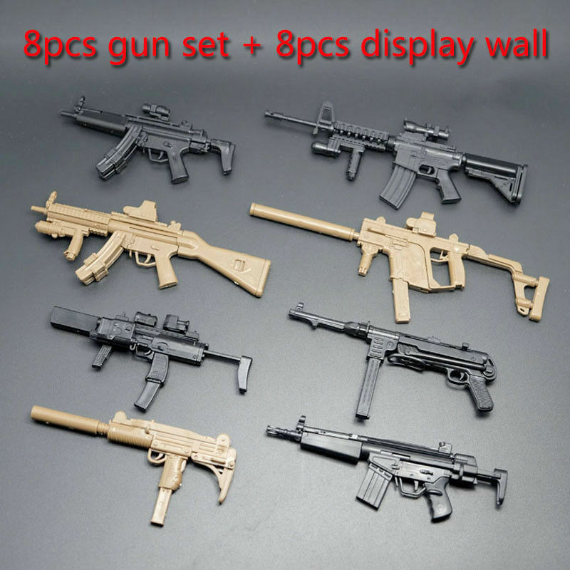 8pcs/set 1/6 Scale 4D Assembly MP5 HK53 UZI Submachine Gun Model KRISS ...