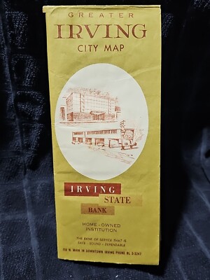 Vintage Rare 1959 Irving Texas City Map Irving State Bank | eBay