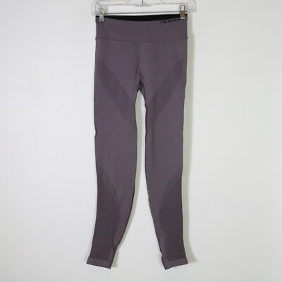 Lululemon Iconic Sweat Leggings Womens 6 Graphite Purple Black Seamless ...