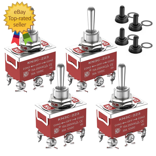 Momentary Toggle Switch 12V DC 3 Way 30 Amp DPDT 6 Pin (On)-Off-(On) | eBay