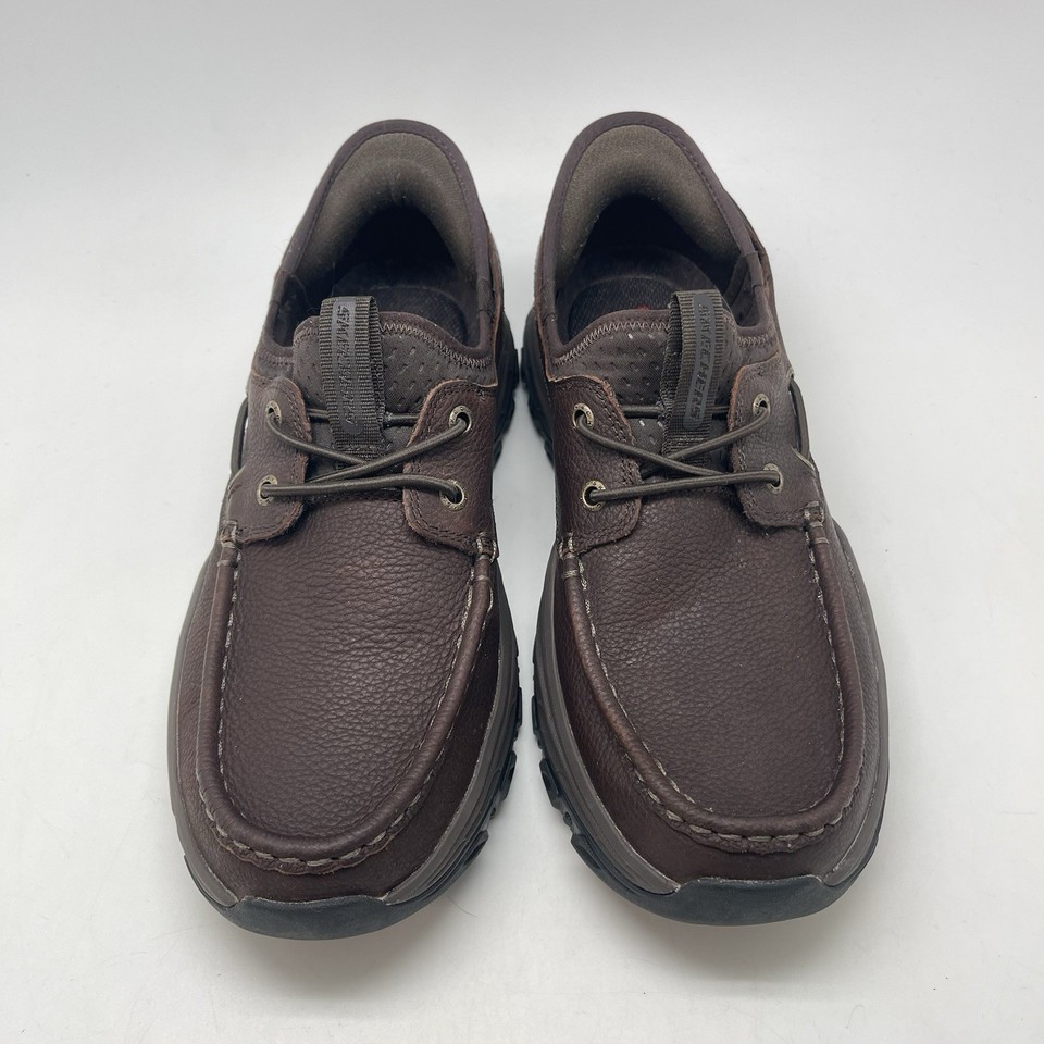 SKECHERS Sneakers Mens 8 Knowlson Short Thing Moc Toe Brown Relaxed Fit ...