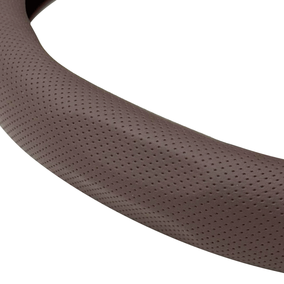 For CHEVY Perforated Brown Leather Car Steering Wheel Cover Quick ...