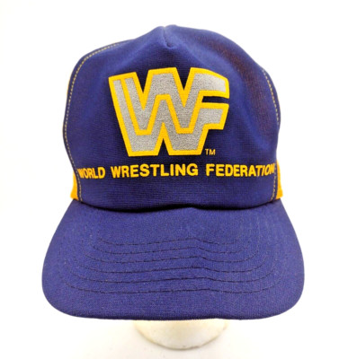 Vintage WWF World Wrestling Federation Trucker Snapback Hat Cap Blue ...