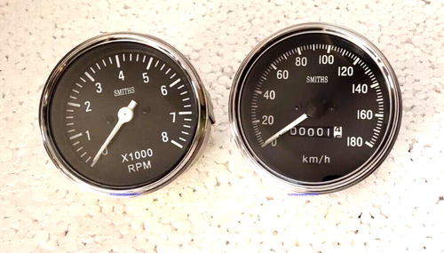 Smiths Replica Speedometer 0-180 KMH and 0-8000 RPM Electronics ...