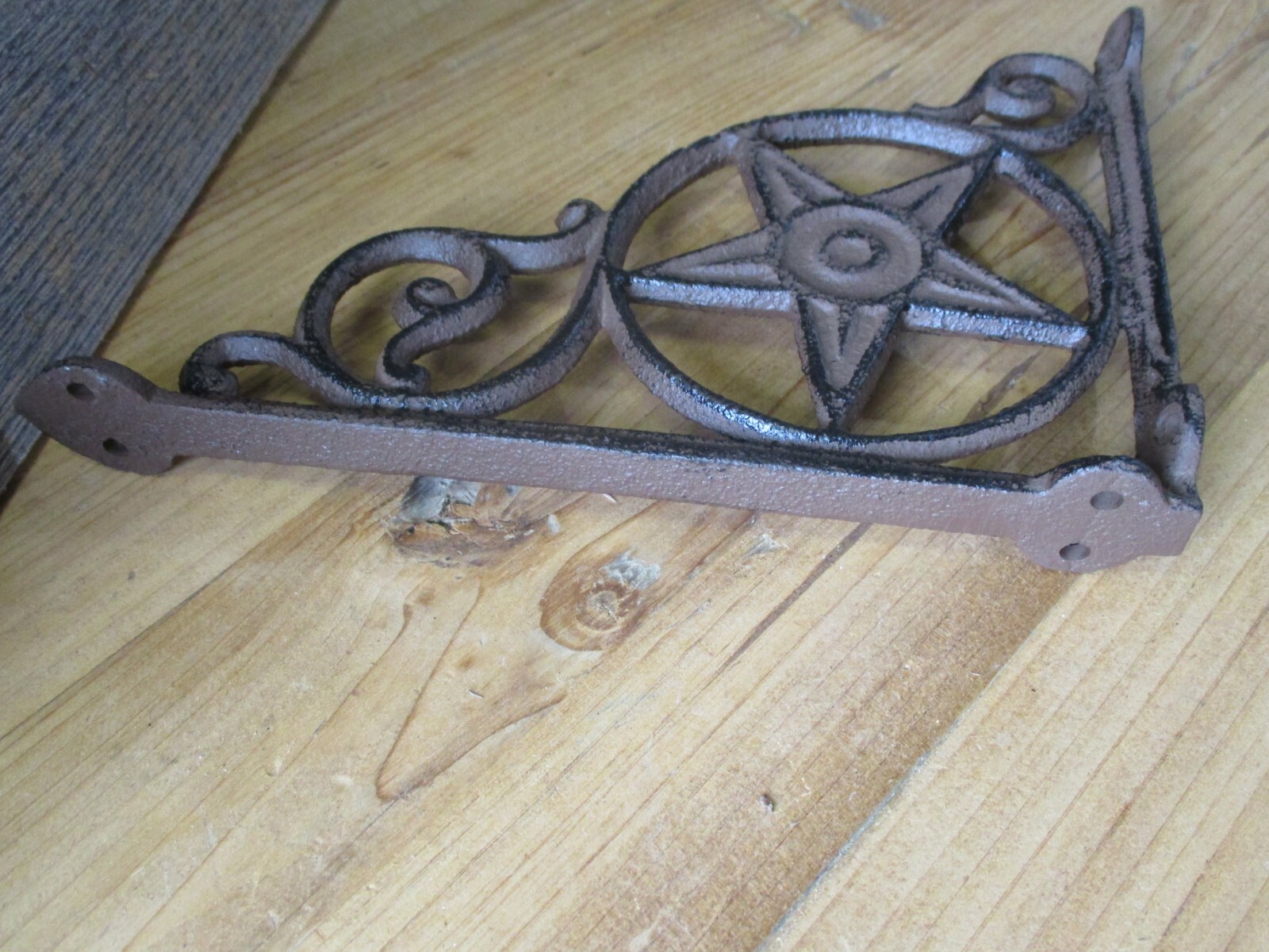 2 Cast Iron Star Brackets Garden Braces Shelf Bracket RUSTIC Mantle ...