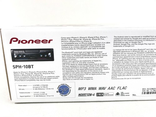 Pioneer SPH-10BT Bluetooth Media Car Stereo 1 DIN Android iPhone Dock ...