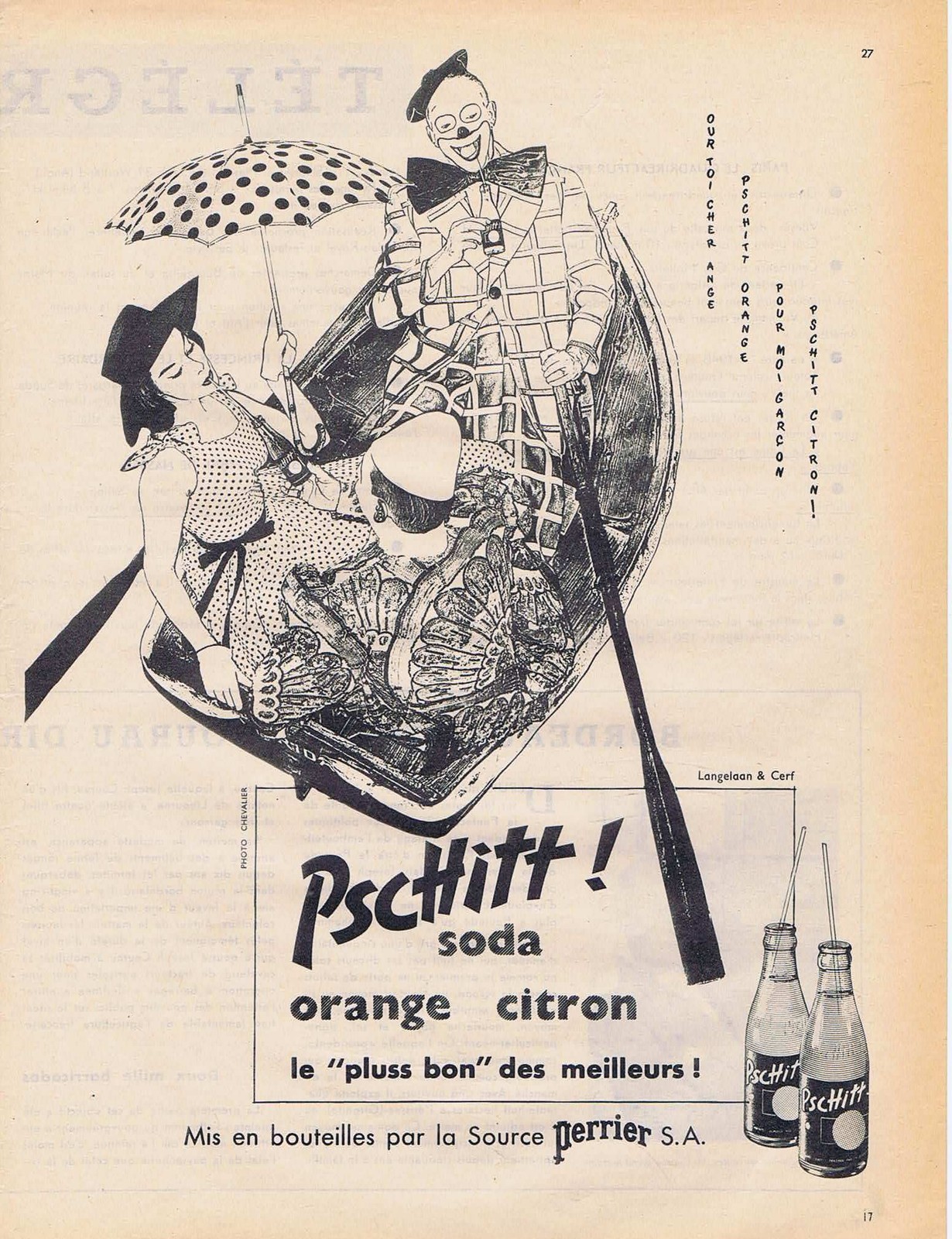 PUBLICITE ADVERTISING 045 1956 PSCHITT soda orange ou citron par ...