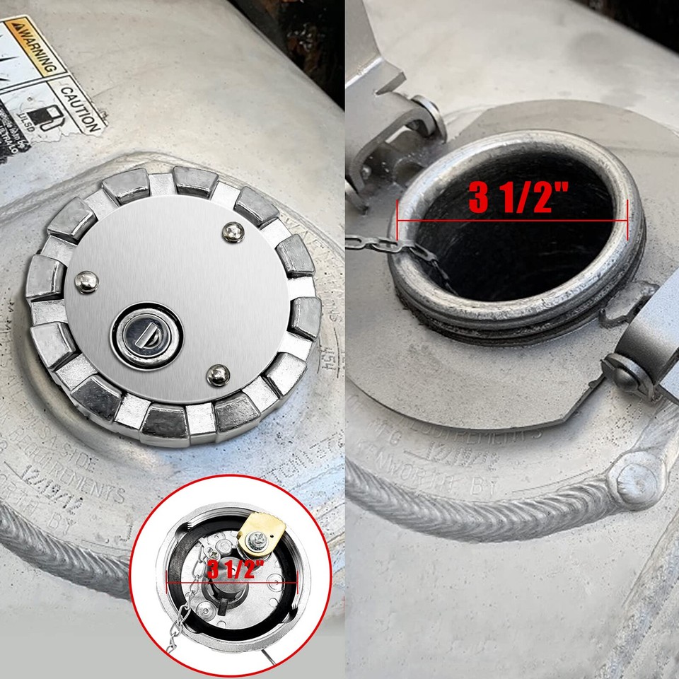 For Kenworth Peterbilt Freightliner Locking Diesel Fuel Gas Cap 3in-5.5 ...