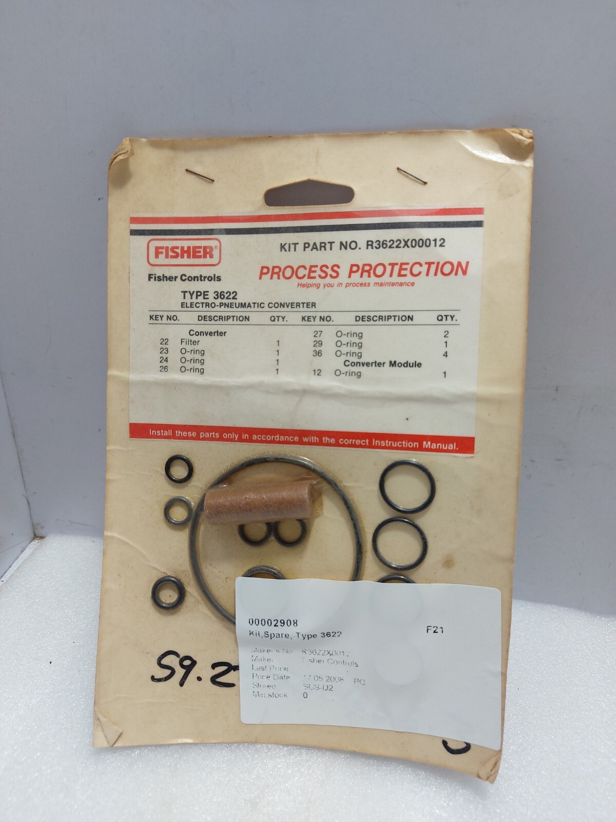 Fisher R3622X00012 Repair Kit 3622 Electro-Pneumatic Converter | eBay