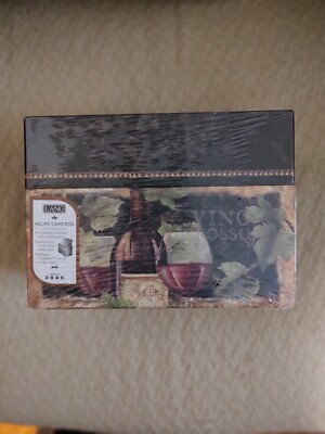 Lang ~ Gilded Wine Recipe Card Box ~ Recipe Cards/Dividers w Cooking ...
