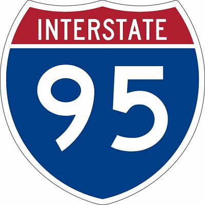 INTERSTATE 95 I-95 SHIELD SHAPED 24" HEAVY DUTY USA MADE METAL ...