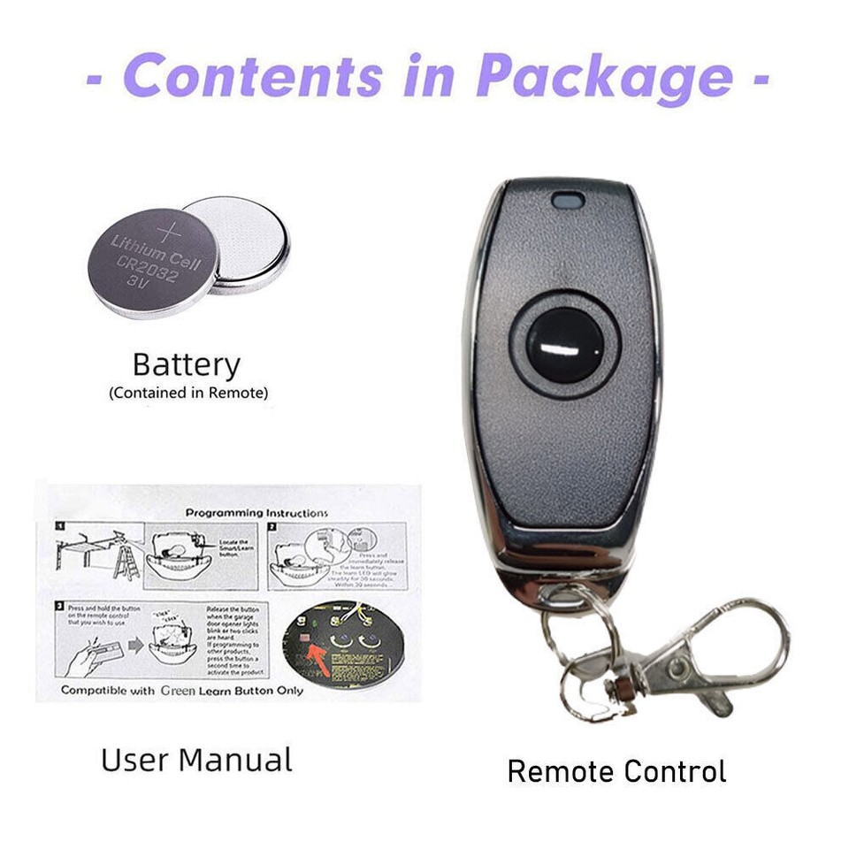 For LiftMaster 373LM HBW1573 Black 1-Buttons Garage Door Opener Remote ...