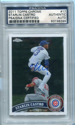 2011 Topps Chrome Starlin Castro HAND SIGNED AUTO AUTOGRAPH RC PSA/DNA ...