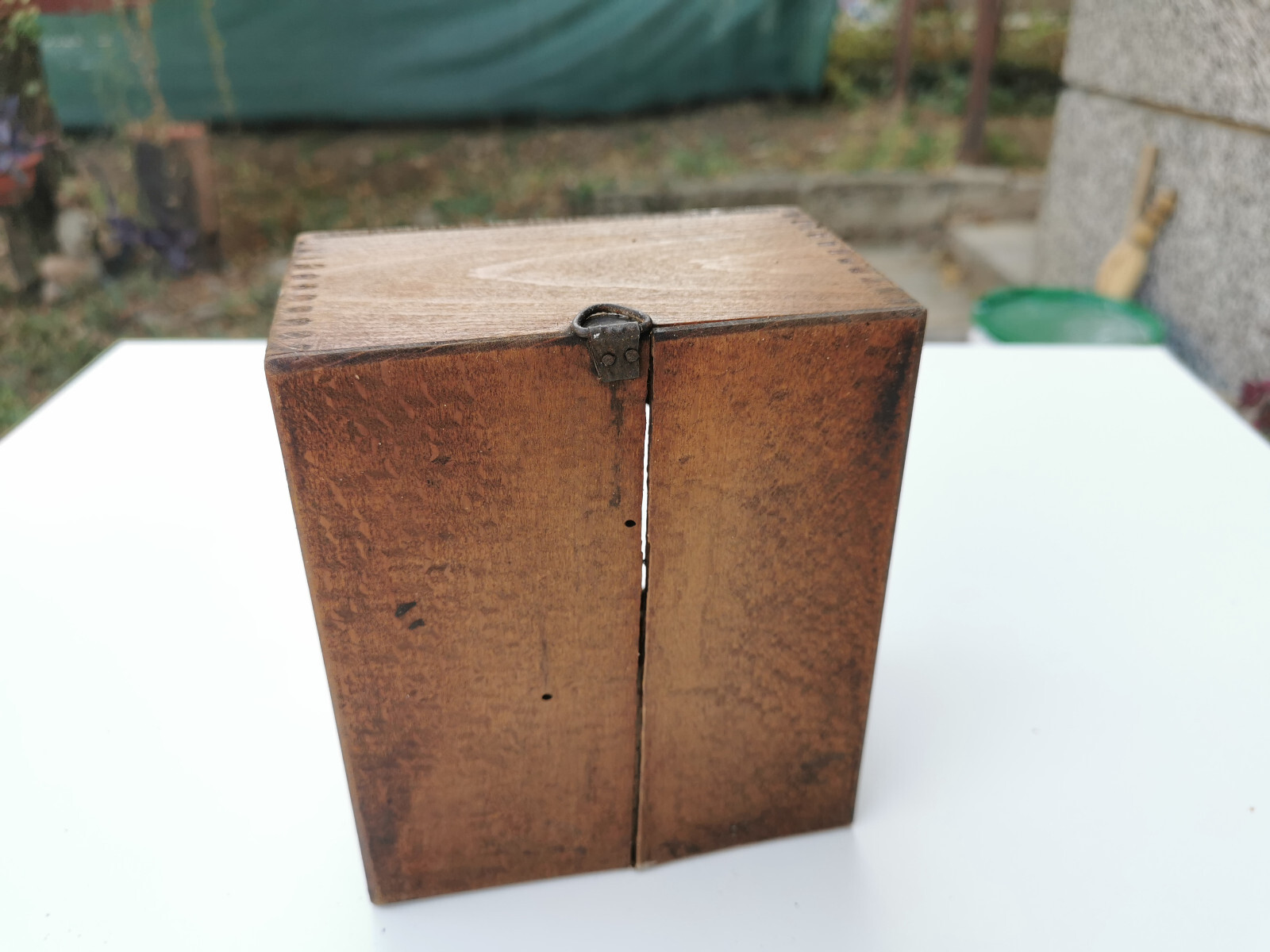ANTIQUE PRIMITIVE OLD HAND PAINTED WOODEN WALL HANGING CLOCK BOX | eBay