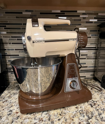 Vintage Sunbeam Mixmaster Power Plus 16 Speed Stand Mixer With 1 Bowl ...