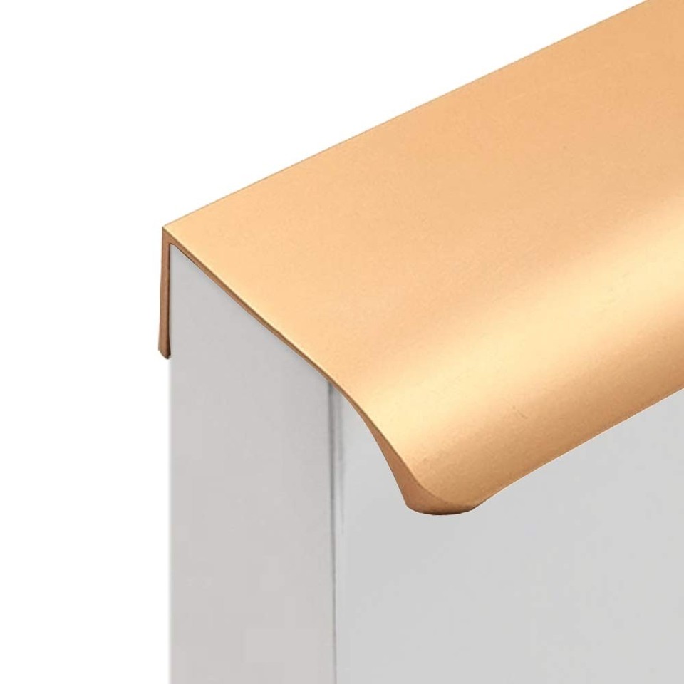 6 Pcs Gold 7.87" Curved Edge Pull Handles 6.3" Hole Finger Tab for ...
