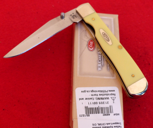 Case XX USA yellow Linerlock Trapperlock 3154L CV Lock Blade Knife new ...