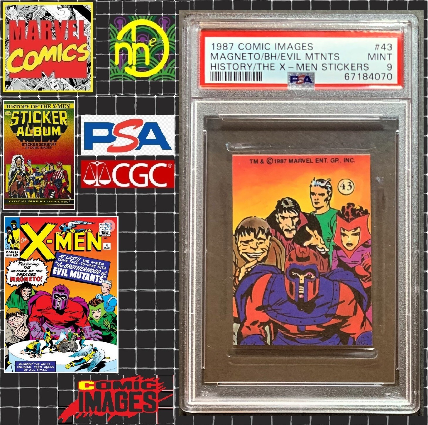 1987 Marvel History of the X-Men Sticker - #43 Magneto/Evil Mutants ...