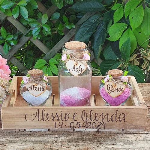 Personalized Wedding Family Unity Sand Ceremony Set. Heart-shaped Glass ...