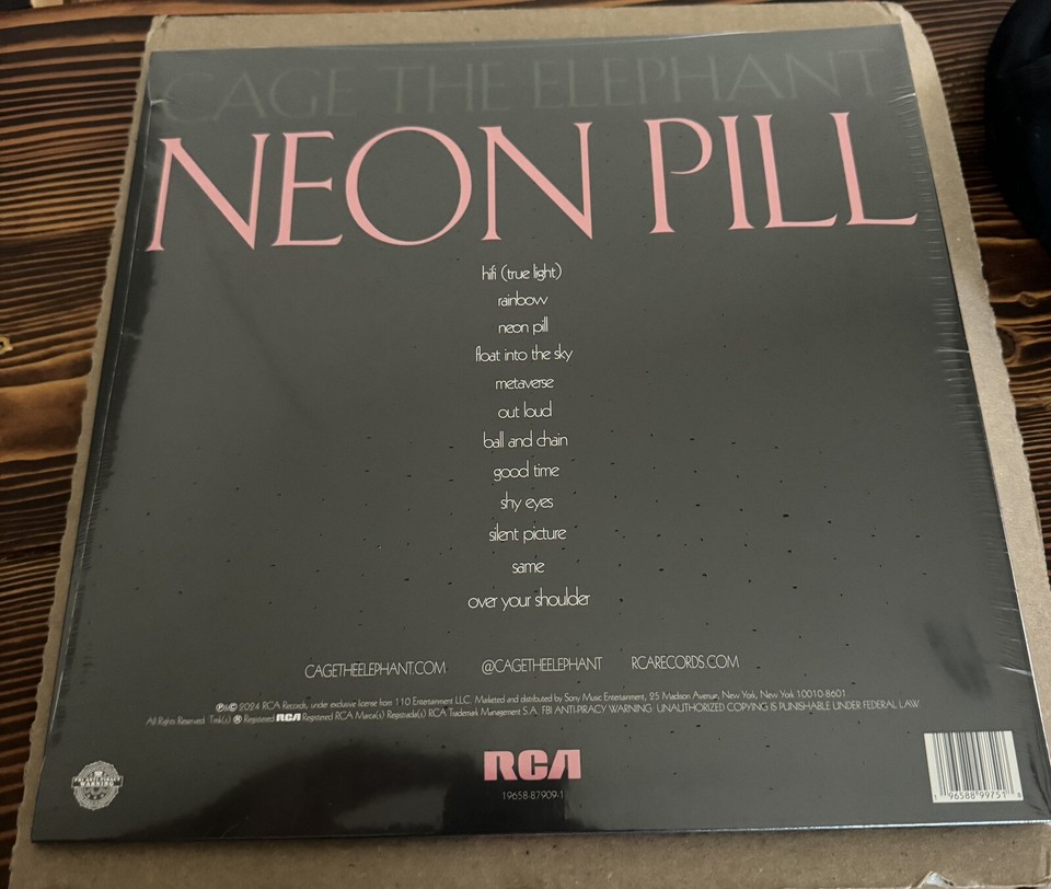 Signed Sleeve Cage the Elephant Neon Pill Sweetart Colored Vinyl LP ...