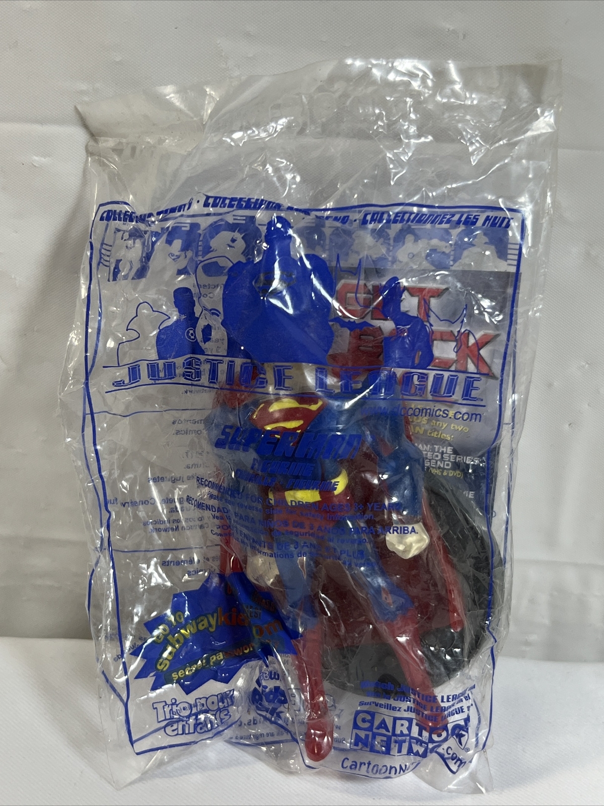 2002 Subway Justice League Superman Figurine w/ Stand/Card New Sealed