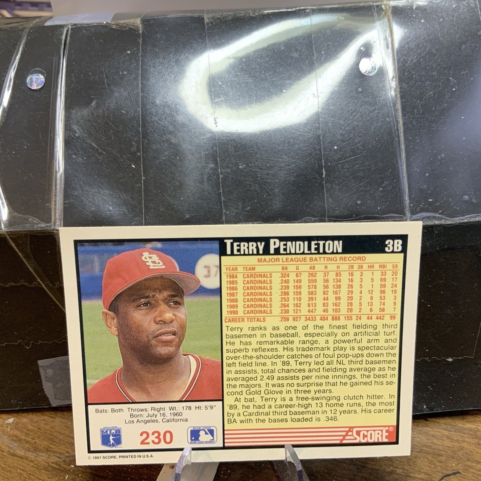 TERRY PENDLETON 1991 SCORE BASEBALL CARD # 230 | eBay