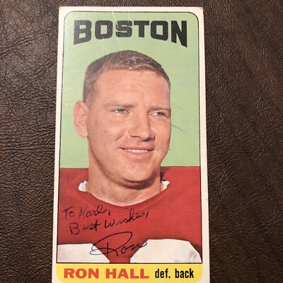 1965 TOPPS RON HALL #12 AUTO SIGNED BOSTON PATRIOTS FOOTBALL CARD | eBay