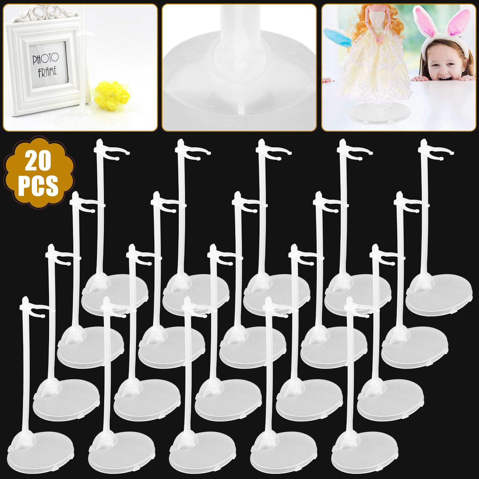 20 Sets Doll Stand Display Holder for 11.5'' Doll Transparent Model ...