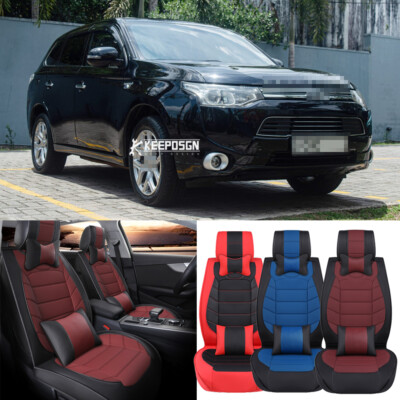 5 Seat Full Set Car Seat Cover Front+Rear Cushion For Mitsubishi ...