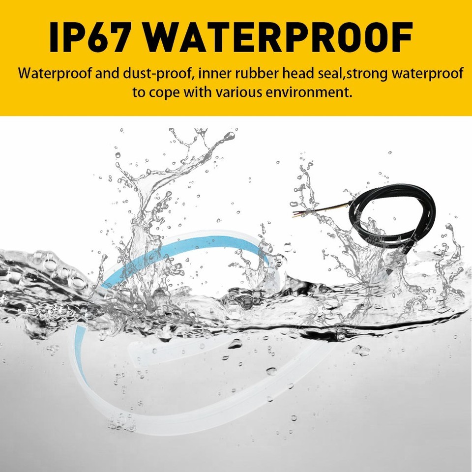 2X 60cm LED Headlight Strip Lights Sequential White Amber Turn Signal ...