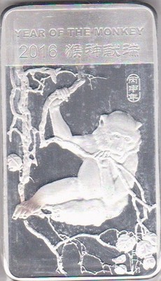 2016 LUNAR YEAR OF THE Monkey 10 oz 999 FINE SILVER BAR | eBay