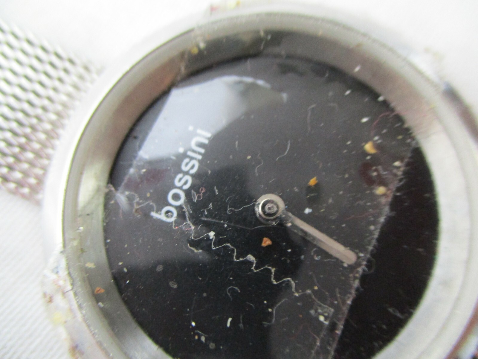 Bossini Watch Silver Toned Stainless Steel Black Round Face WORKING! | eBay