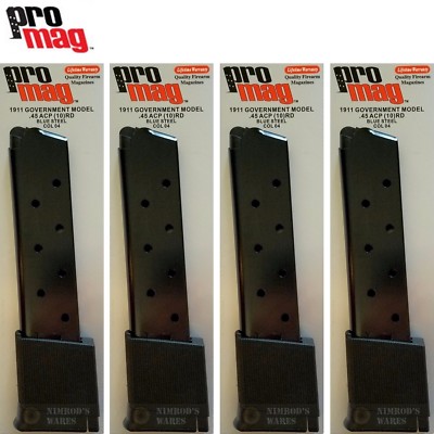 FOUR ProMag 1911 Government .45 ACP 10 Round MAGAZINES COL04 FAST SHIP ...