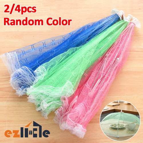 60cm Mesh Food Umbrella Food Cover Tent Foldable Lace Net Insect Fly ...