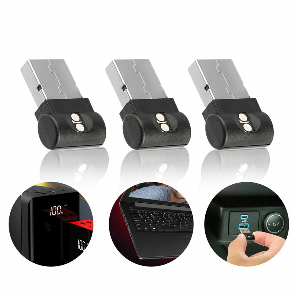 2X Mini Car USB LED Interior Atmosphere Light Night Lamp Decoration ...
