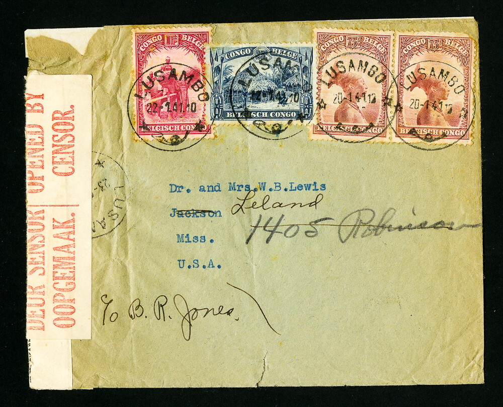 Belgium Congo Stamps Lusambo Censored Cover | eBay