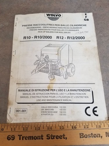 Wolvo R10-R10/2000 R12-R12/2000 Manual for Pick-up Baler English & 3 ...