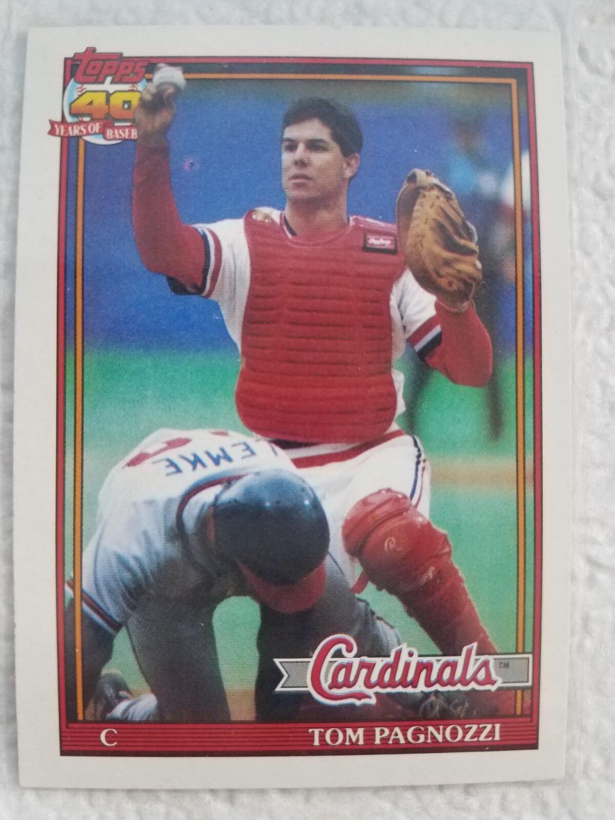 TOM PAGNOZZI ST. LOUIS CARDINALS 1991 TOPPS 40 YEARS OF BASEBALL CARD ...