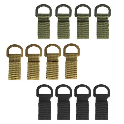 4pcs Tactical Carabiner Webbing Molle Hanging Belt Buckles Hooks D-ring ...