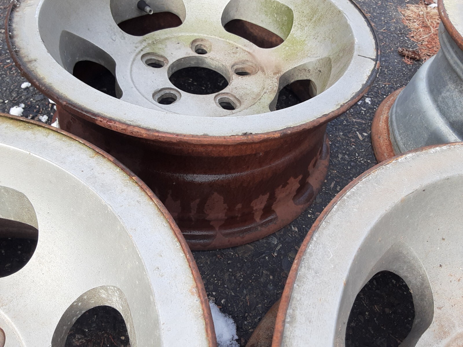 Sets 4 Vintage aluminum slotted wheels mags slots 2 14 x 8.0 2 x 14 x 7 ...