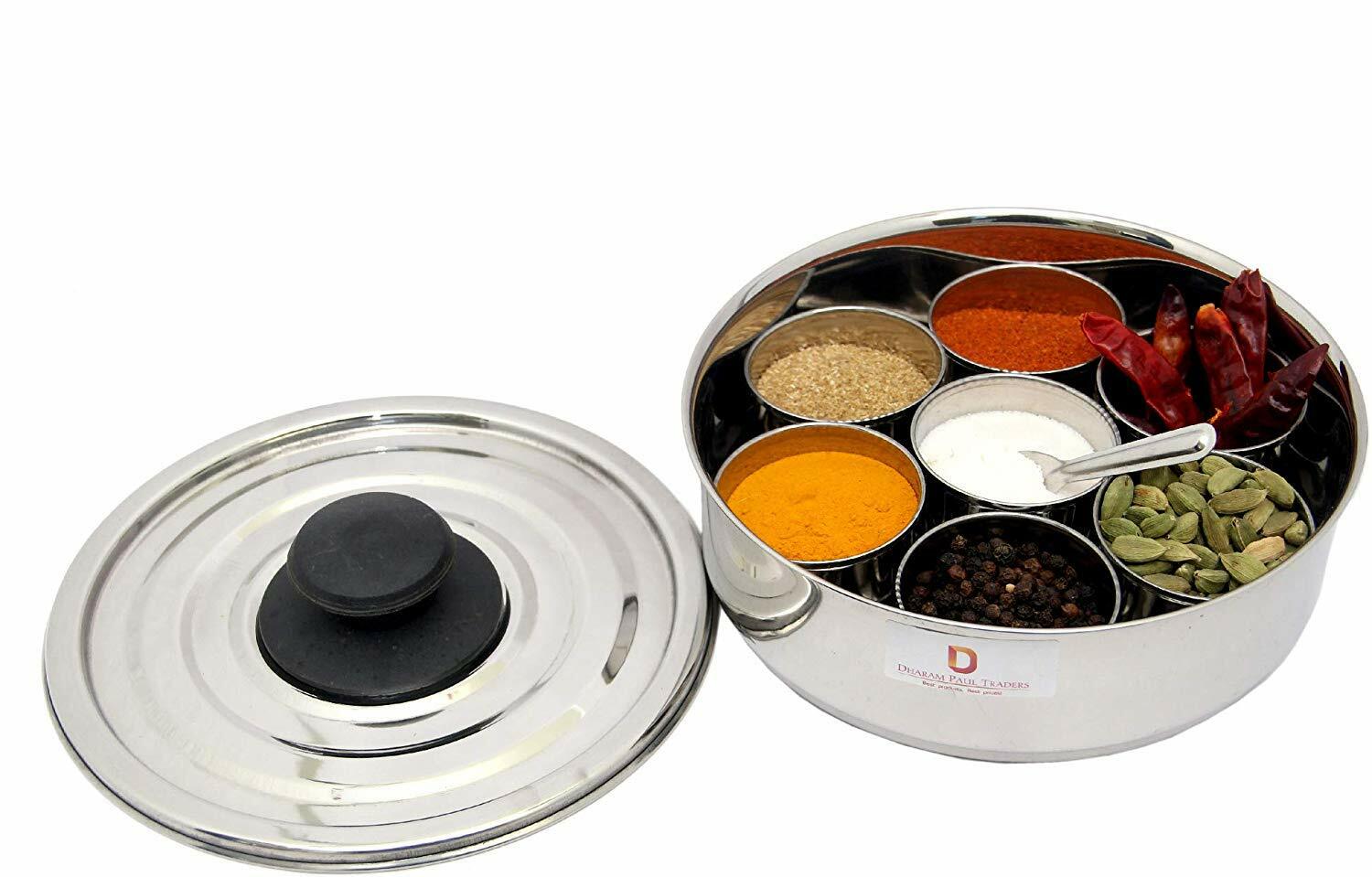 Stainless Steel Masala Boxes namakdani for Kitchen,1 Piece. | eBay