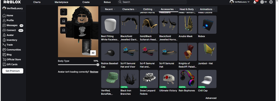 Roblox Account STACKED LIMITED KORBLOX 800 followers, Grow a Garden ...