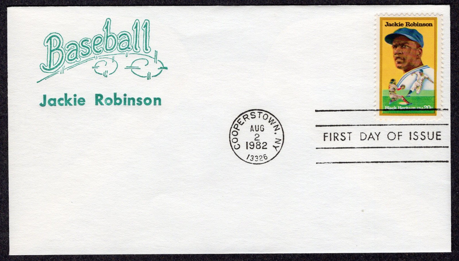 1982 Black Heritage Jackie Robinson (Scott 2016) - Artopage FDC TE832 ...
