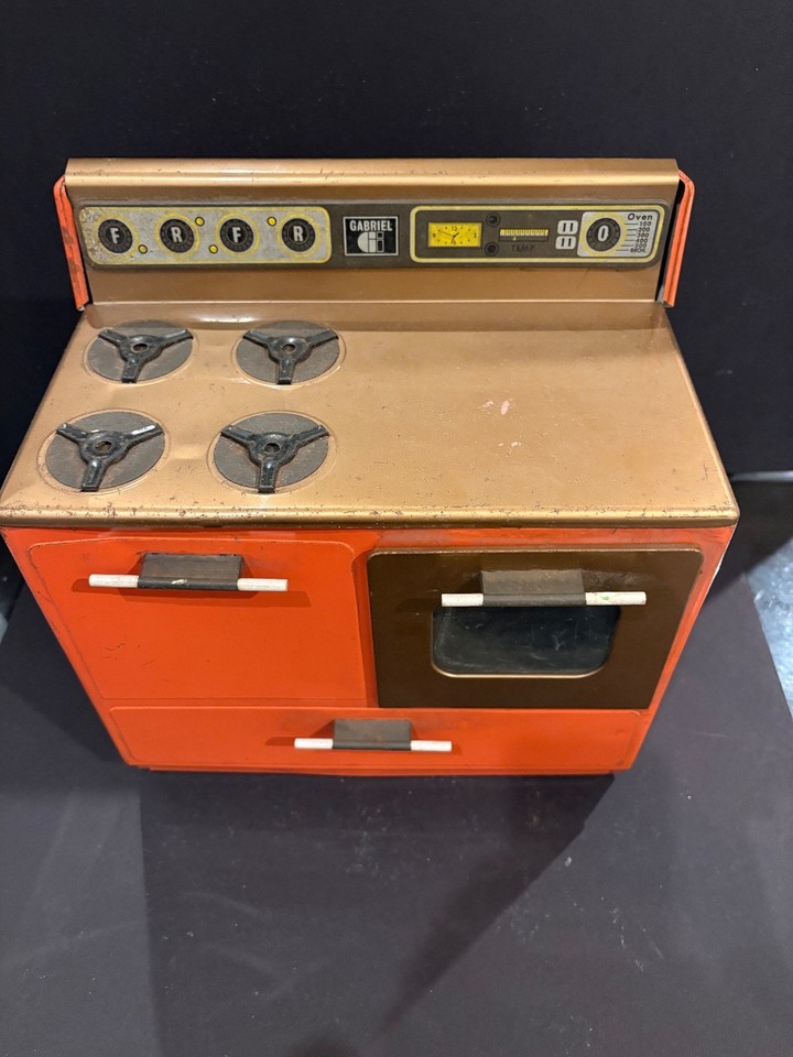 Vintage Sears and Roebuck Metal Kitchen Play Set Stove Sink & Fridge ...