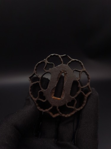 Japanese Sowrd Sunflower Type Tsuba for Wakzaishi Tanto, Edo period ...