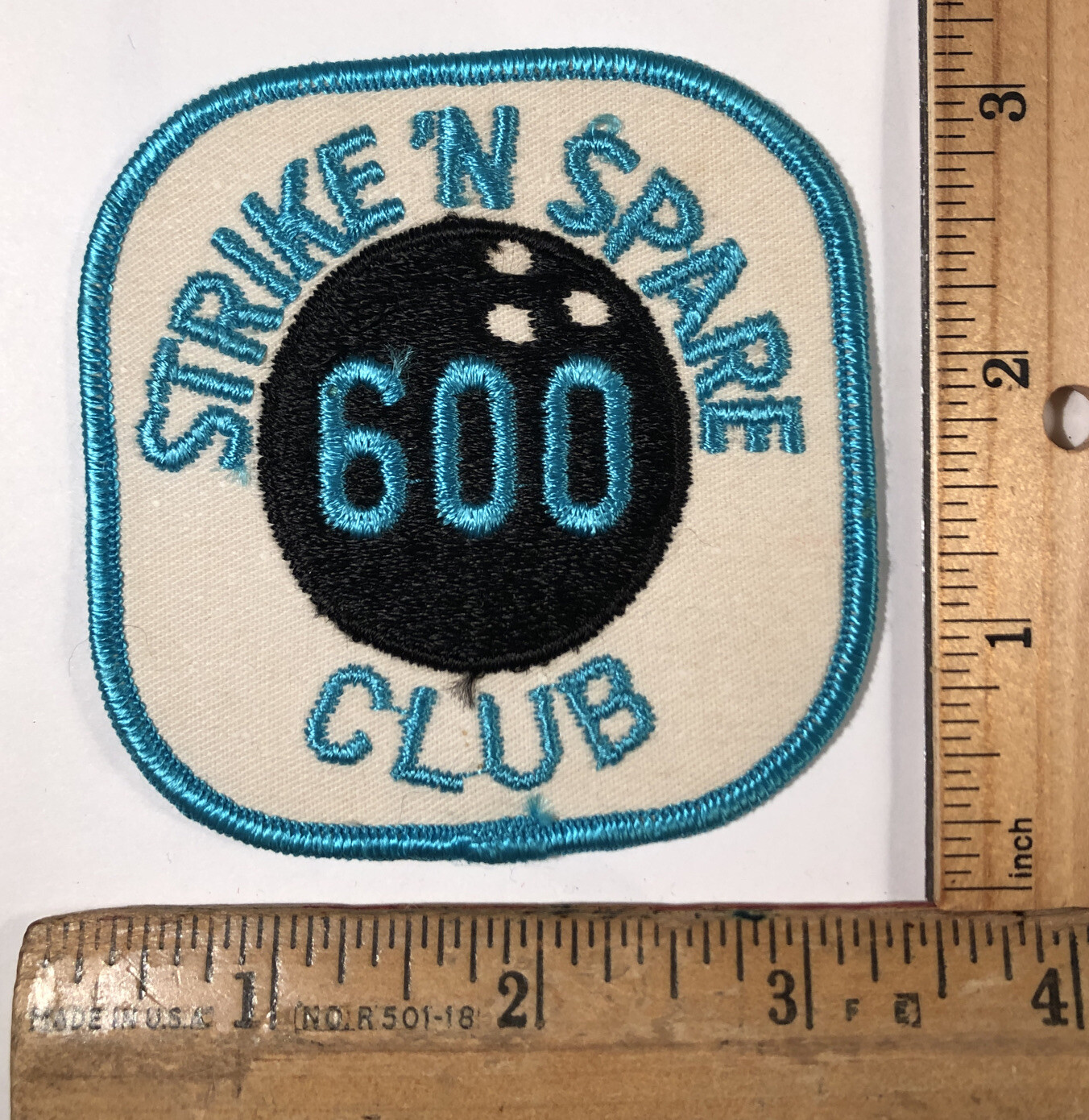 Vintage Strike N Spare 600 Club Sew On Patch Bowling Alley Lane Ball ...