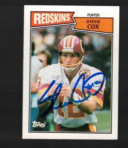 STEVE COX Autograph 1987 Topps---Washington Redskins | eBay