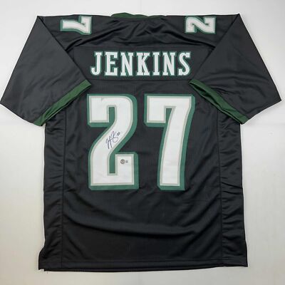 Autographed/Signed Malcolm Jenkins Philadelphia Black Jersey Beckett ...