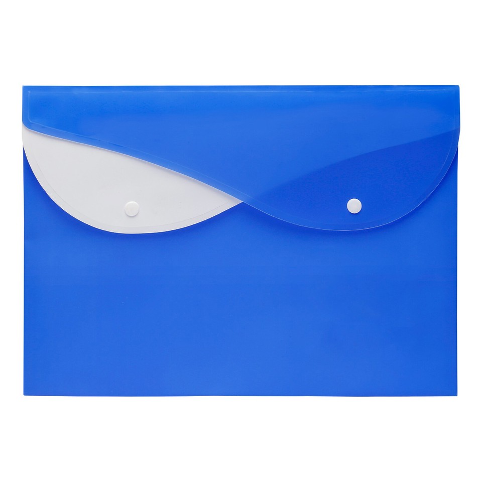 A4 A5 Document Wallet Clear Colour Plastic Popper Stud Wallet Paper ...